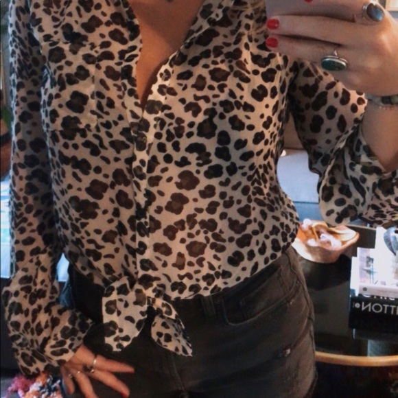 Charlotte Russe | Tops | Vintage 9s Semi Sheer Cheetah Blouse | Poshmark